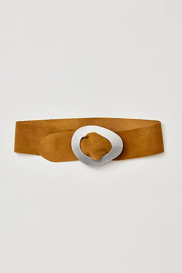 Free People Freya Suede Waist Belt - Ochre