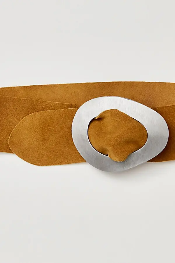 Free People Freya Suede Waist Belt - Ochre