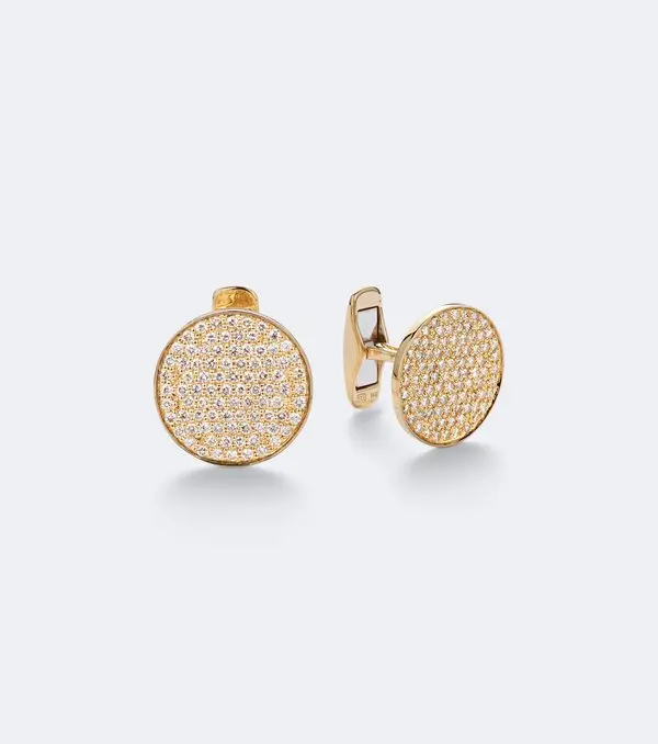 SYDNEY EVAN Disc 14kt Cufflinks With Diamonds