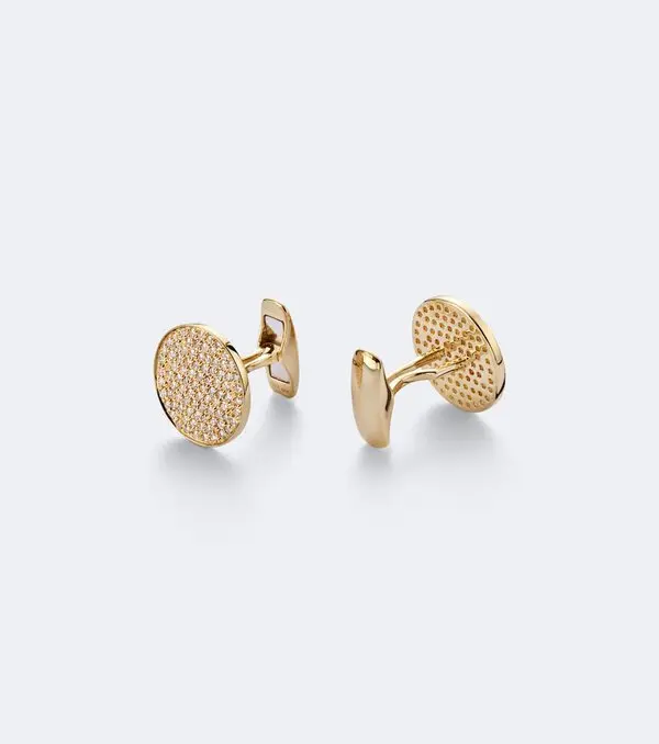 SYDNEY EVAN Disc 14kt Cufflinks With Diamonds