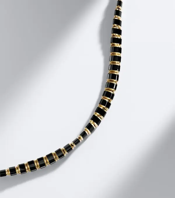 David Yurman Spiritual Beads 18kt Yellow And Onyx Bracelet