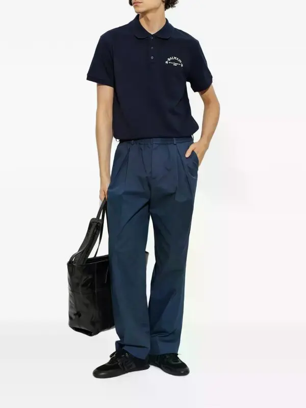 Balmain Logo-print Cotton Polo Shirt