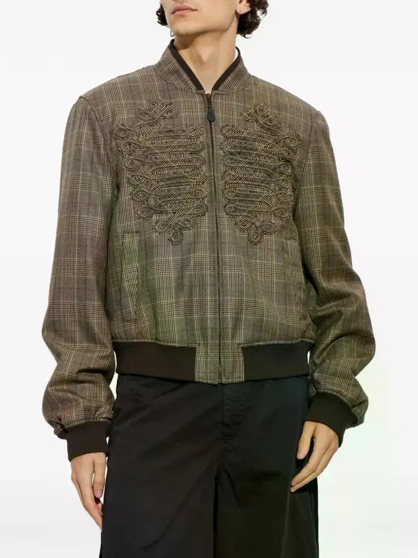 Alexander McQueen Check Wool Bomber Jacket