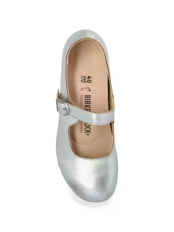BIRKENSTOCK Santa Clarita Buckle-fastening Ballet Flats - Silver