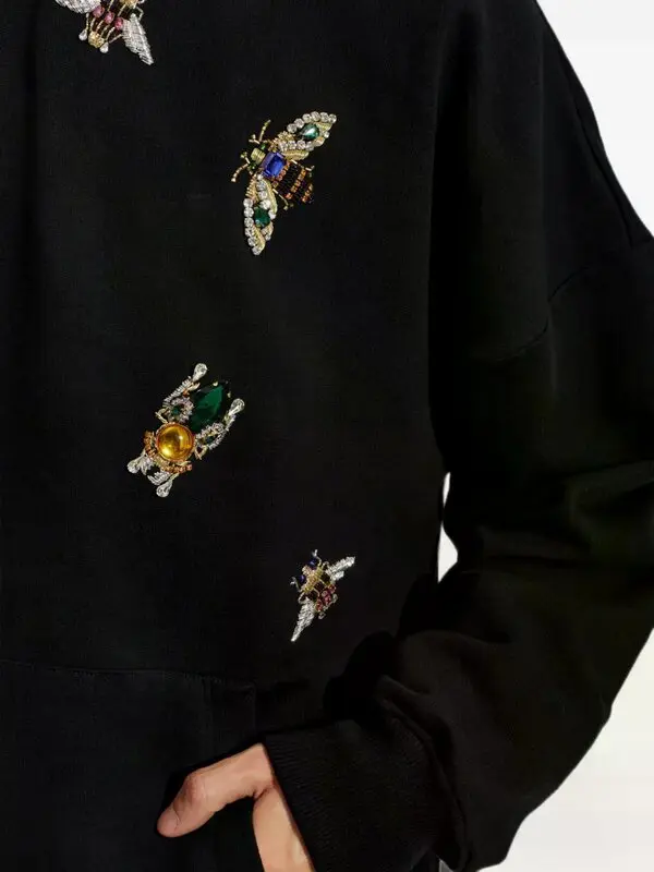 Balmain Appliqué Embellished Cotton Hoodie