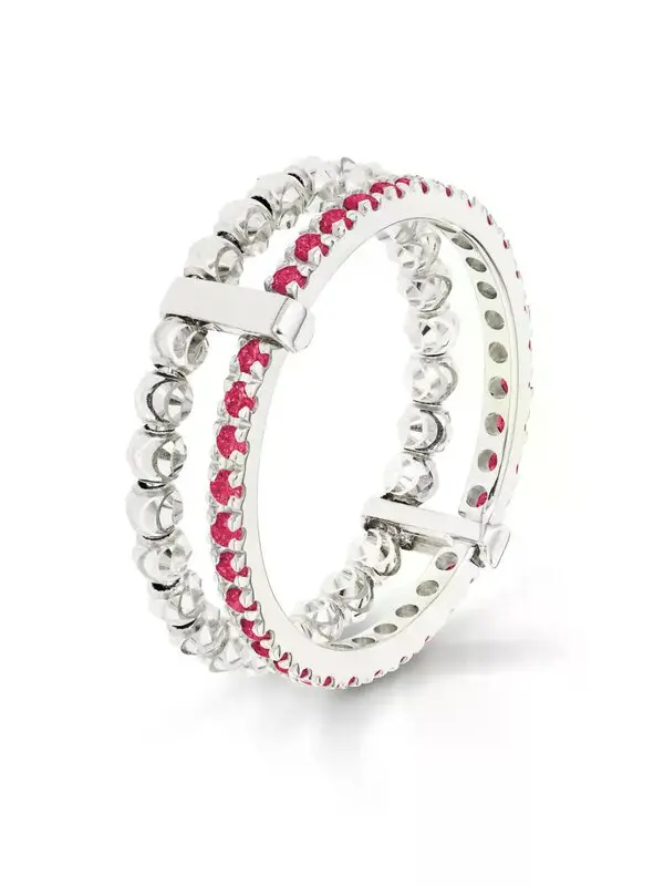 OFFICINA BERNARDI 18kt White Gold Moon Eden Ruby Ring - Silver