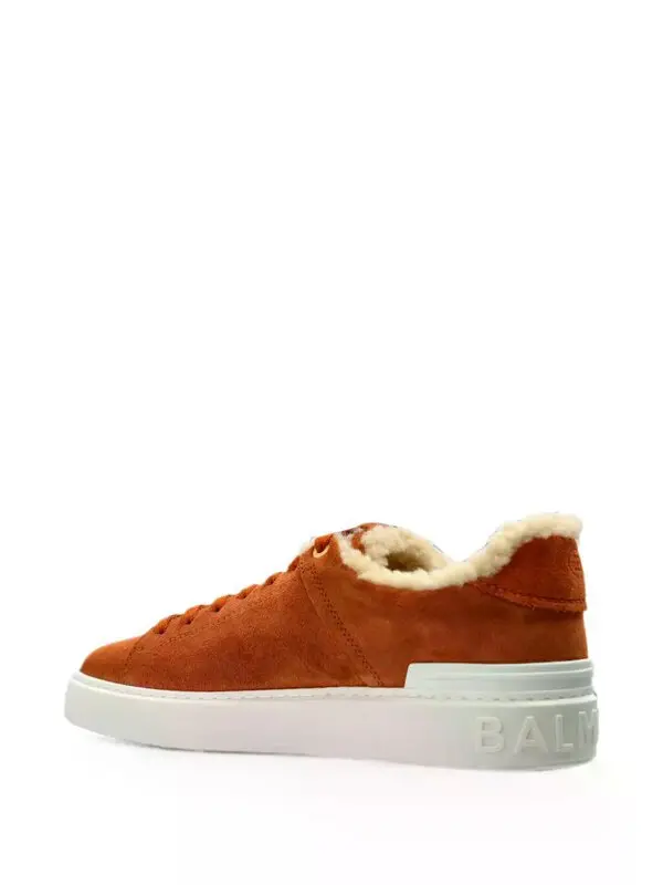 Balmain B-court Shearling-trim Sneakers