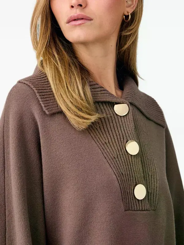 Joseph Ribkoff Button-up Ribbed-collar Sweater