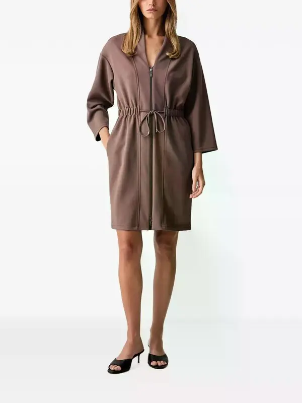 Joseph Ribkoff Drawstring-waist Zip-up Mini Dress