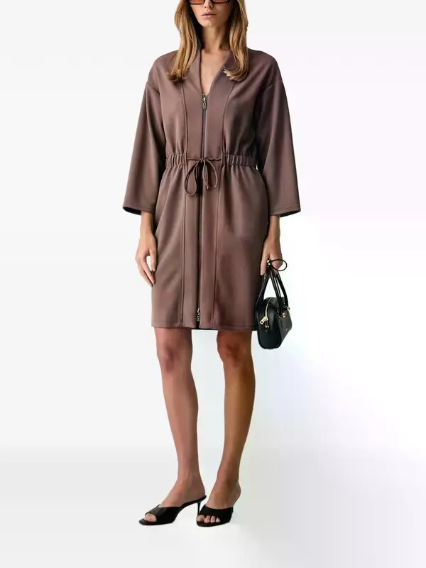 Joseph Ribkoff Drawstring-waist Zip-up Mini Dress