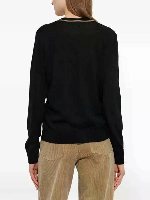 Paul Smith Crew Neck Sweater With Artist Stripe Trim