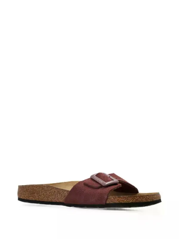 BIRKENSTOCK Madrid Cushion Suede Slides - Red