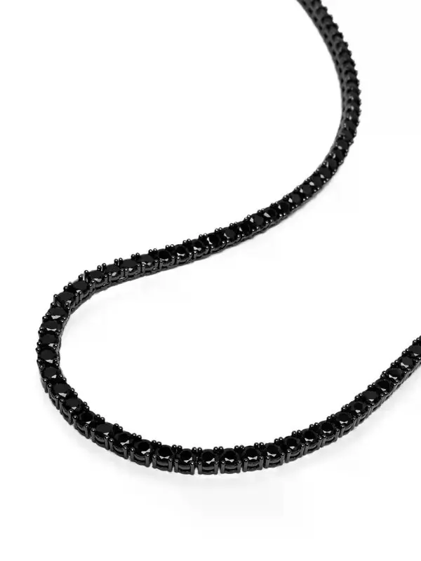 NIALAYA JEWELRY Tennis Necklace With Polished Finish - Black