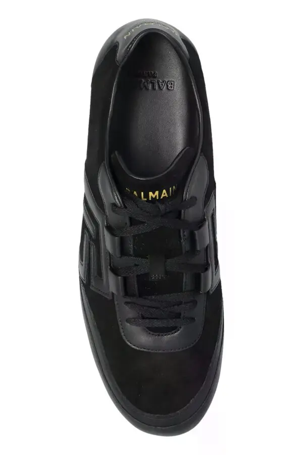 Balmain Logo-patch Leather Sneakers