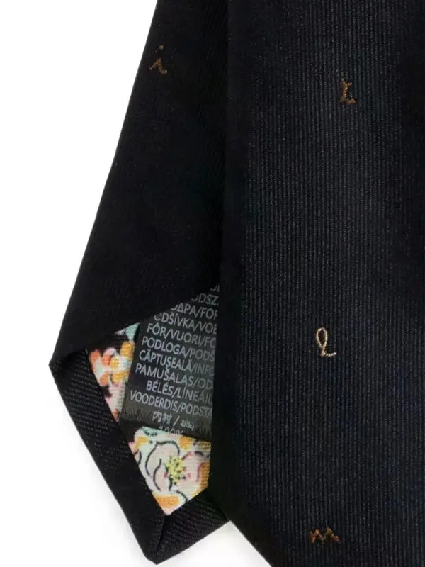 Paul Smith Embroidered Letter Silk Neck Tie