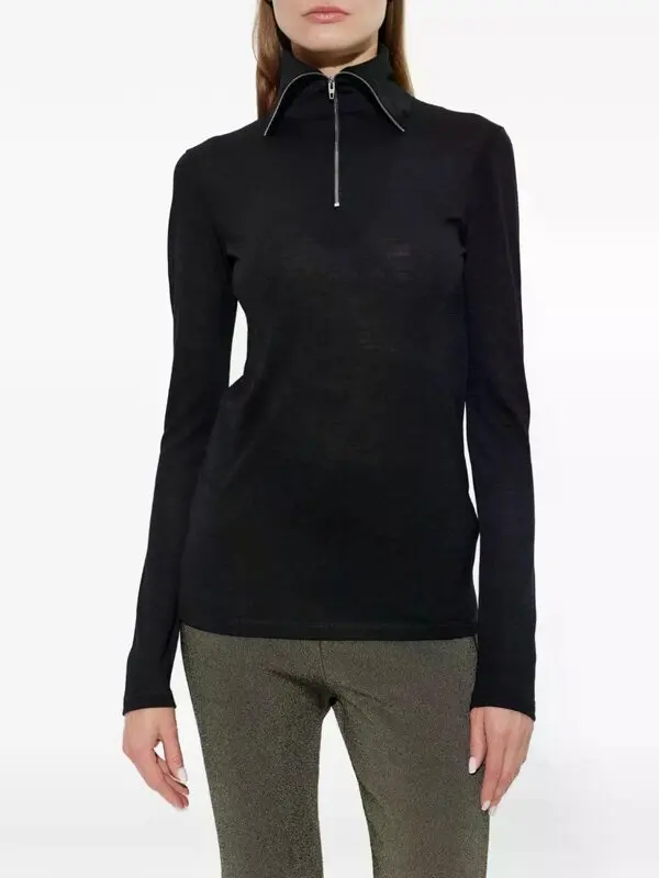 JIL SANDER Quarter-zip Turtleneck Top
