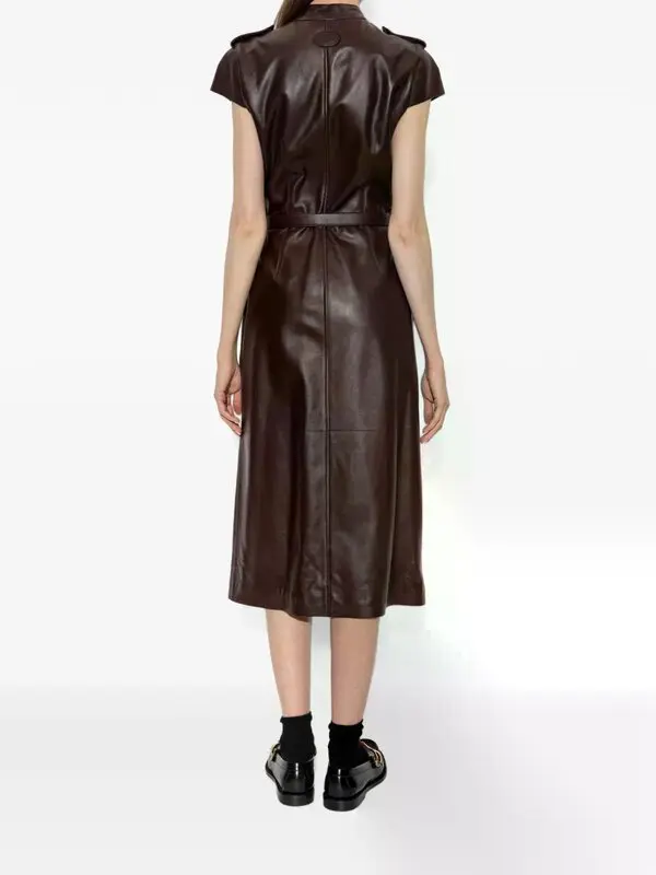 Alexander McQueen Leather Midi Dress