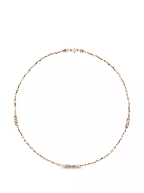 OFFICINA BERNARDI 18k Rose Gold Moon Sphere Necklace With Diamonds And Rubies