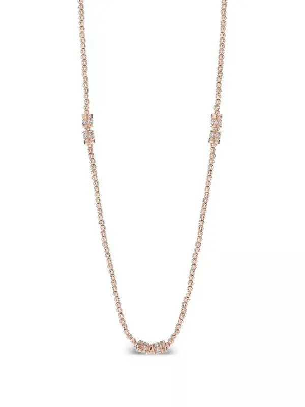 OFFICINA BERNARDI 18k Rose Gold Moon Sphere Necklace With Diamonds And Rubies