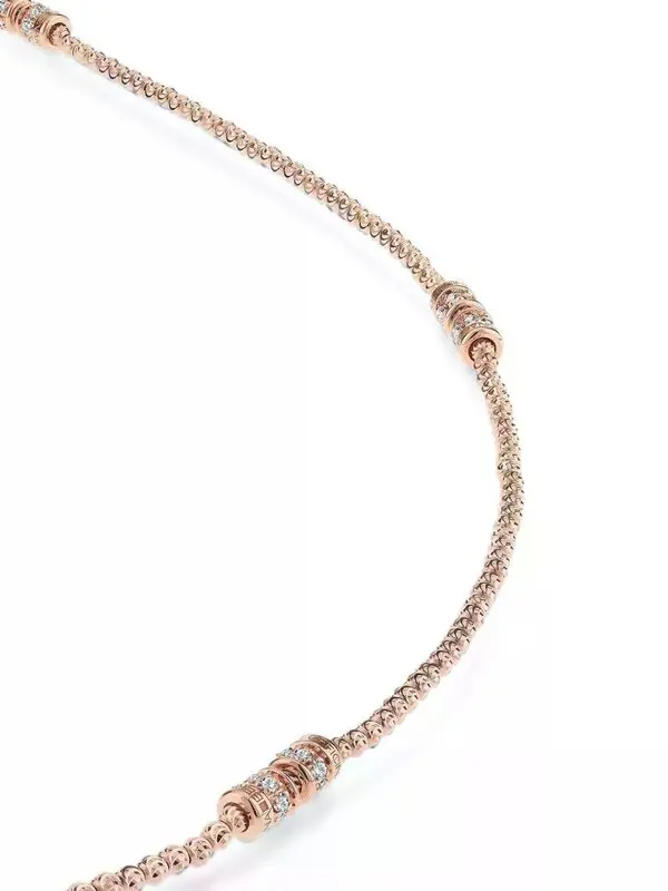 OFFICINA BERNARDI 18k Rose Gold Moon Sphere Necklace With Diamonds And Rubies