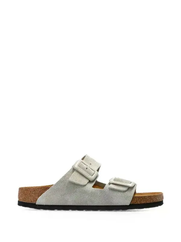 BIRKENSTOCK Arizona Buckle Suede Sandals - Neutrals