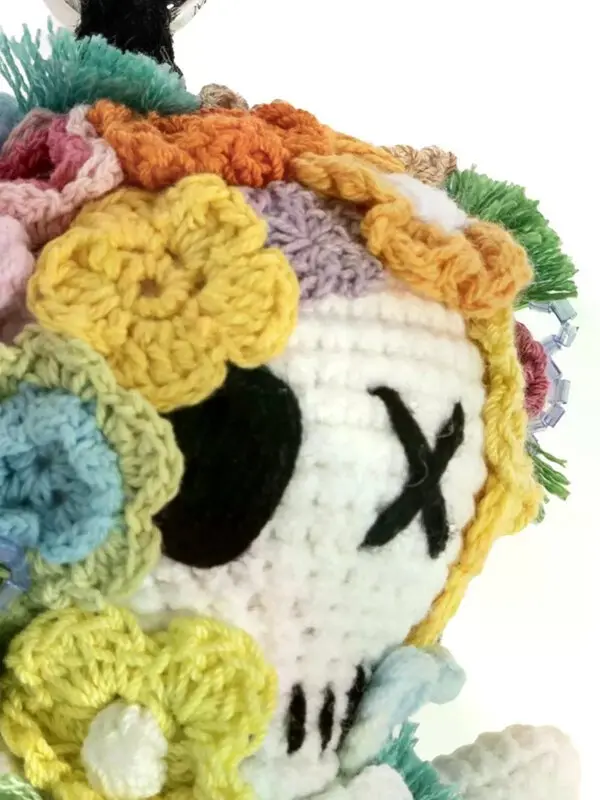 Alexander McQueen Crochet Floral Embellished Bag Charm