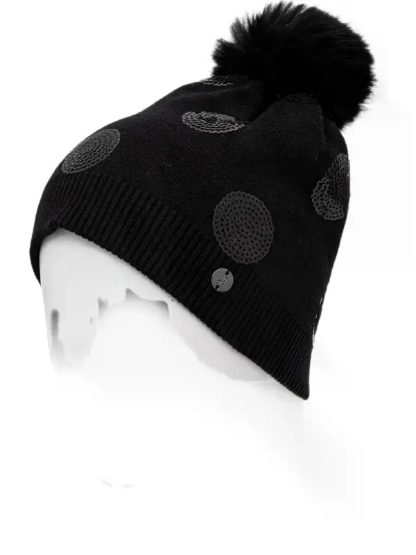 Joseph Ribkoff Sequin-embellished Pom-pom Beanie Hat