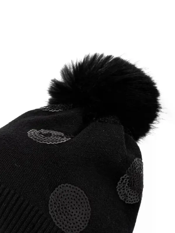 Joseph Ribkoff Sequin Embellished Pom-pom Beanie