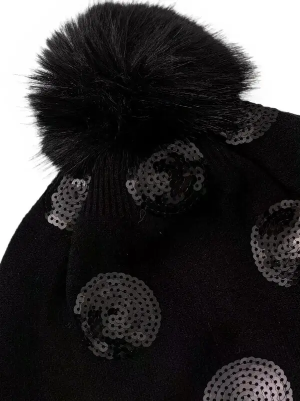 Joseph Ribkoff Sequin Embellished Pom-pom Beanie