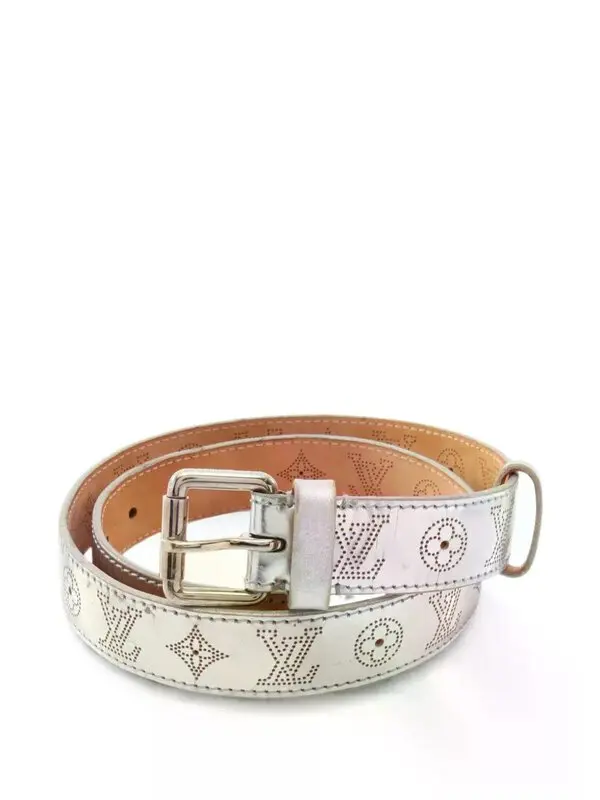 LOUIS VUITTON 2007 Nomad Mahina Perforated Belt - Silver