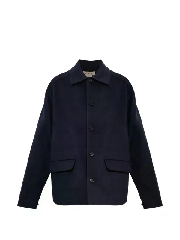 Marni Button-up Flap-pocket Coat - Blue