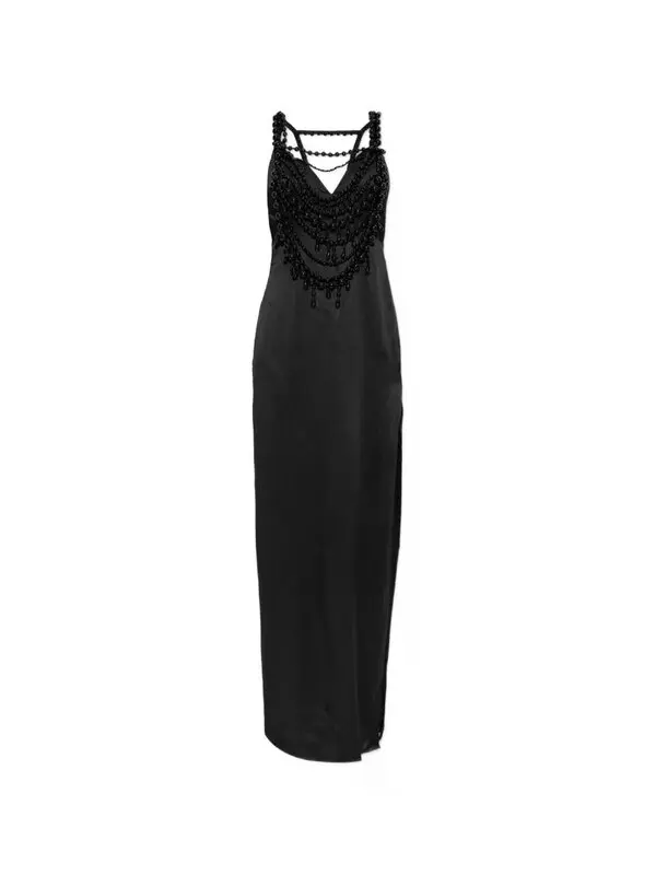 Balmain Bead-embellished Silk Maxi Dress