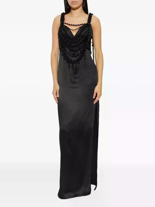 Balmain Bead-embellished Silk Maxi Dress