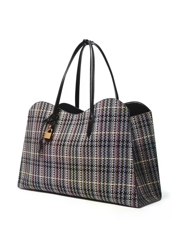 Stella McCartney Checked Woven Tote Bag