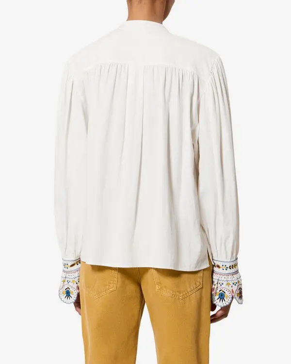 ETOILE Monique Linen Blend Embroidered Blouse
