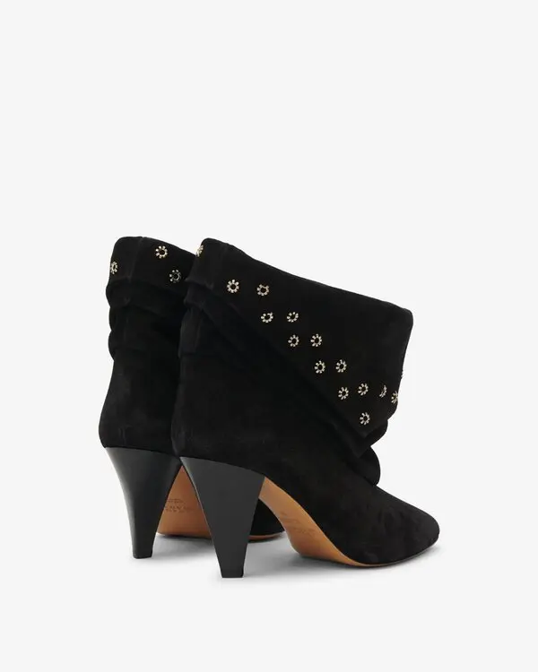 Isabel Marant Étoile Lyone" Suede And Calfskin Heeled Boots - Black
