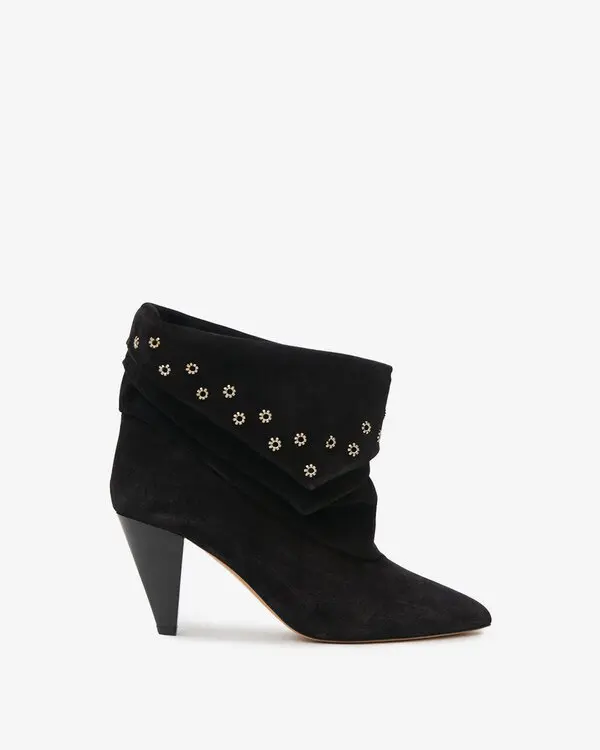 Isabel Marant Étoile Lyone" Suede And Calfskin Heeled Boots - Black