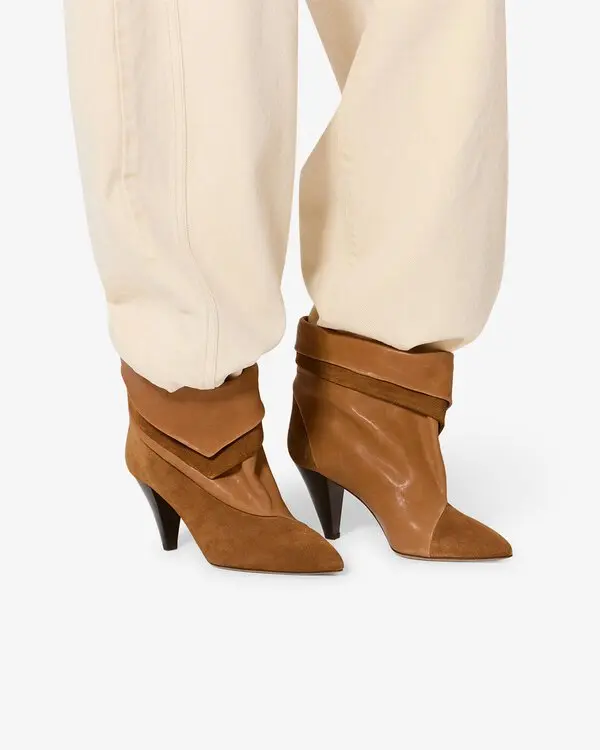 Isabel Marant Étoile Lyone" Suede And Leather Boots - Cognac