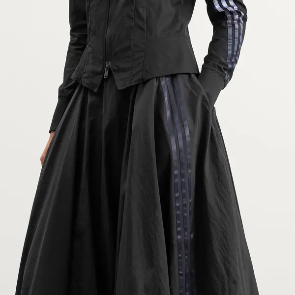 Y3 Balloon Midi Skirt With 3 Stripes Detail