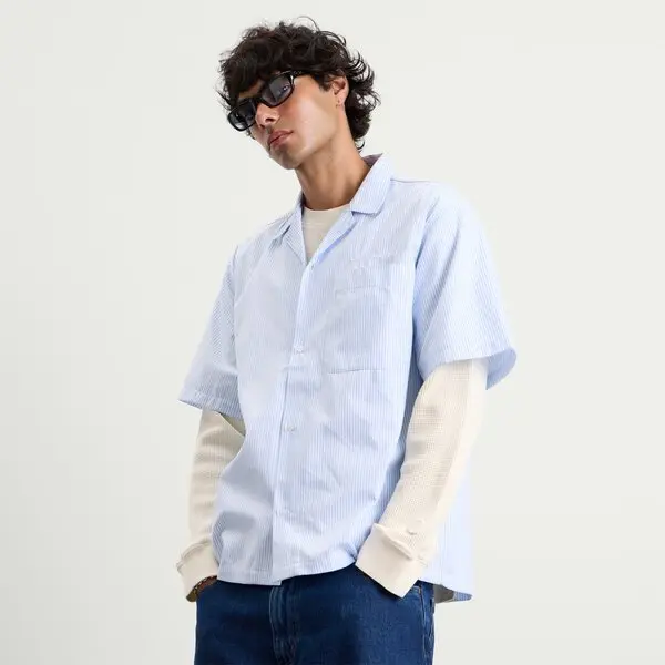 END. Fast Shirt With Camp Collar And Embroidered Detail