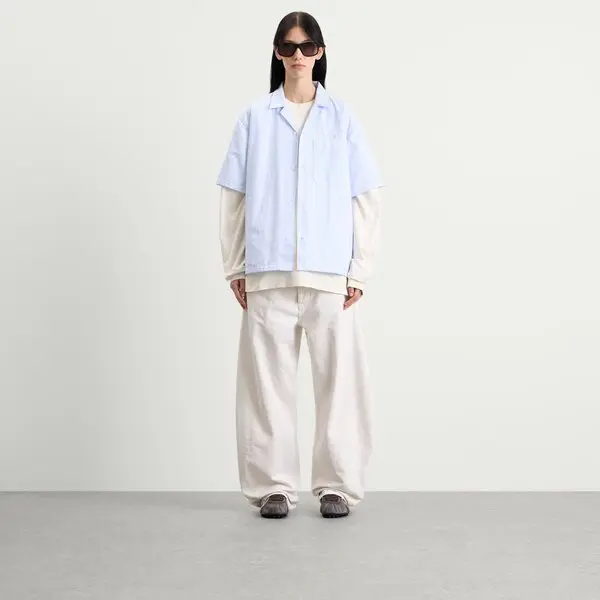 END. Fast Shirt With Camp Collar And Embroidered Detail