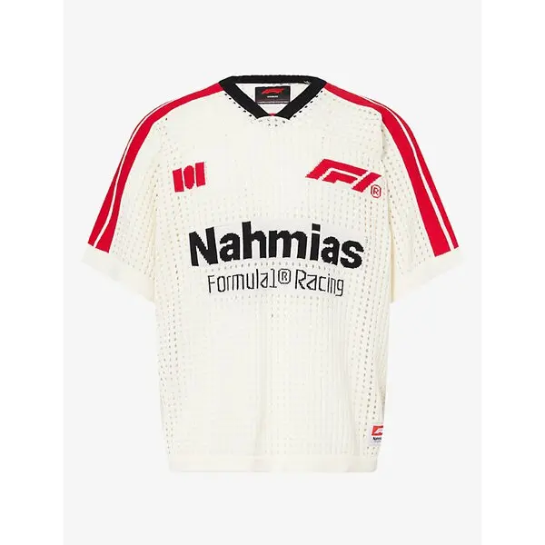 NAHMIAS Striped-sleeve Cotton-jersey Top