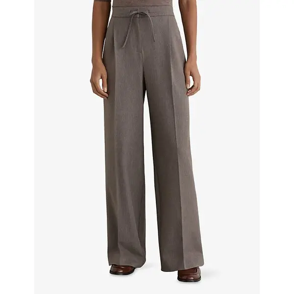 REISS Elowen Drawstring-waist Stretch-crepe Trousers