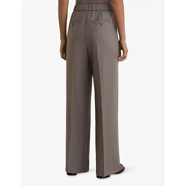 REISS Elowen Drawstring-waist Stretch-crepe Trousers