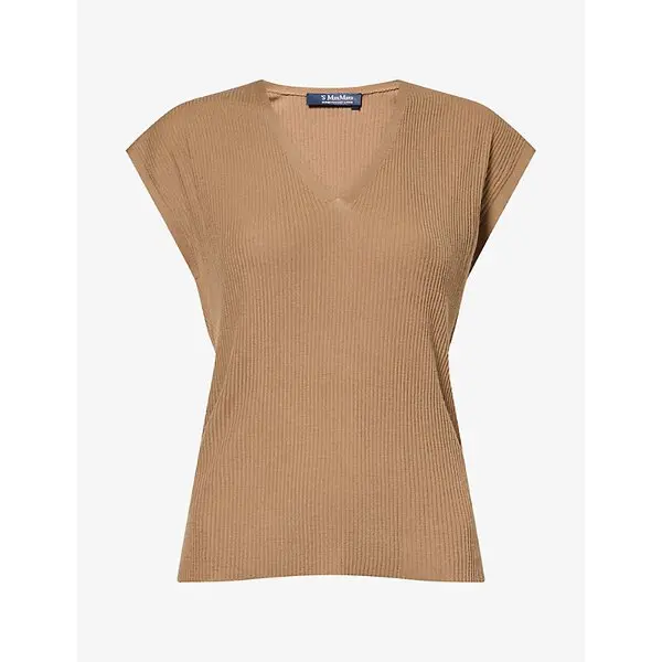 Max Mara V-neck Ribbed Virgin-wool Gilet