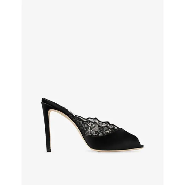 JIMMY CHOO Brigitte 100 Lace Mules