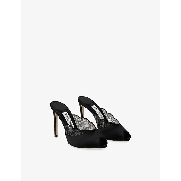 JIMMY CHOO Brigitte 100 Lace Mules