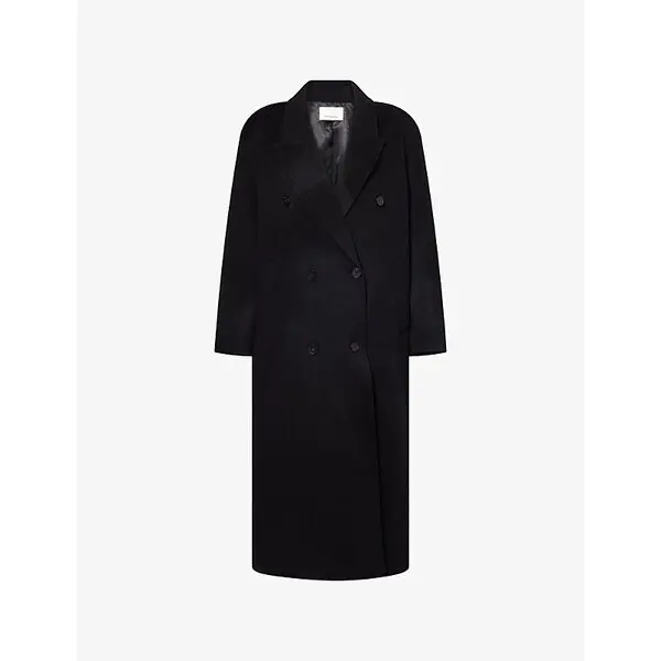 THE FRANKIE SHOP Gaia Double-breasted Wool-blend Coat - Black