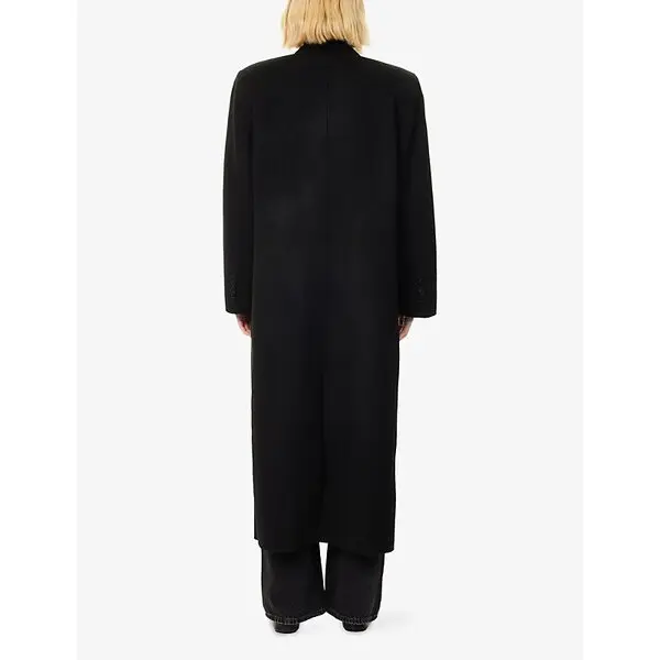 THE FRANKIE SHOP Gaia Double-breasted Wool-blend Coat - Black