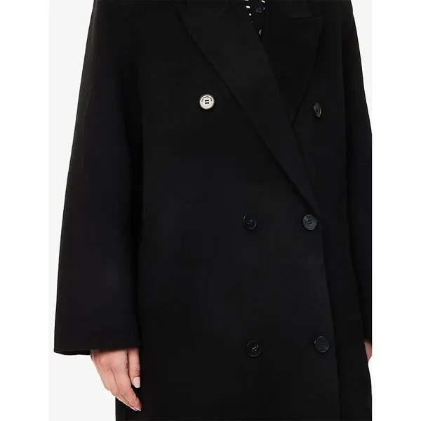 THE FRANKIE SHOP Gaia Double-breasted Wool-blend Coat - Black
